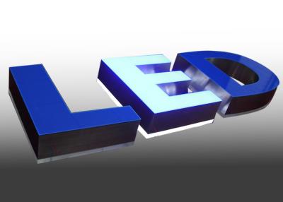 China Stainless Steel Light Up Sign Letters Front / Back Lit Waterproof For Shop Sign for sale