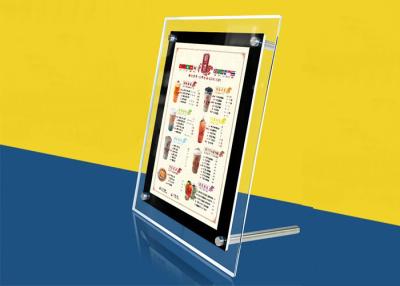 China Table Stand Ultra Thin Lightbox Menu Display , A4 Size Acrylic Illuminated Menu Box for sale
