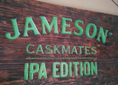 China Custom Printed Wood LED Signs & LED Displays Rectangular Shape Hanging Type for sale