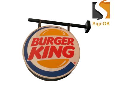 China Burger  Illuminated Sign Box , Vacuum Forming Light Box Round Shape for sale