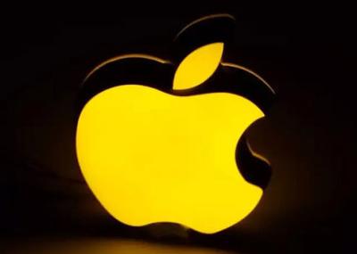 China Waterproof LED Indoor Sign Letters , Yellow APPLE Acrylic Letters For Outdoor Signs for sale