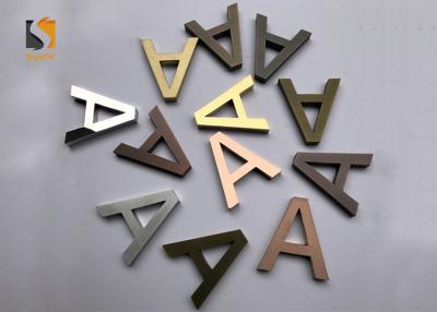 China Small 3D Shop Sign / Decorative Metal Letters With Finishing Gold , Bronze , Silvery for sale