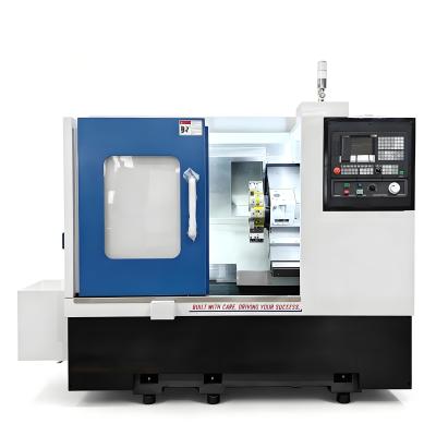 China Factory Direct High Precision  Flat  Bed CNC Lathe 2 Axis Hydraulic Turret for Shaft & Gear Machining for sale