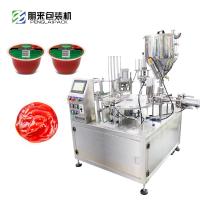 China Double Head Chili Sauce Soy Sauce Filling Sealing Machine with Piston Pump for sale