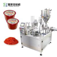 China Automatic Rotary Cup Filling and Sealing Machine for Chili Sauce,Jam and Food Packaging for sale