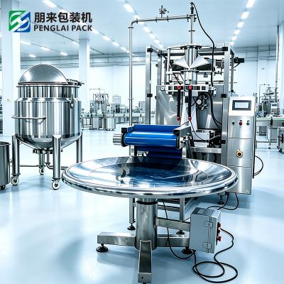 China Automatic Back Seal Liquid Packaging Machine with Mixing Tank for Sauce and High Viscosity Liquids for sale