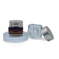 China Customization Empty Cosmetic Packaging Bottle Glass Cream Container 55*76mm for sale