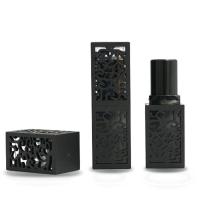 China 3.8g Lipstick Packaging Tube Black Square Lipstick Tube 23*74mm Size for sale
