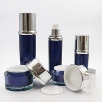 China Customized Pump And Cap Cosmetic Packaging Set With Acrylic Cap for sale