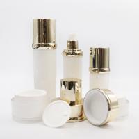 China Customized Pump And Cap Cosmetic Packaging Set With Acrylic Cap for sale