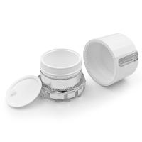 China Transparent 50g Cosmetic Cream Jar With Diamond Logo Custom Acrylic Packaging Jar for sale