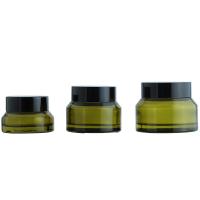 China Round Glass Cosmetic Packaging Bottle with Silk Screen Printing for sale