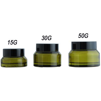 China Round Glass Cosmetic Packaging Bottle with Silk Screen Printing for sale