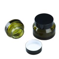 China Round Glass Cosmetic Packaging Bottle with Silk Screen Printing for sale