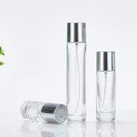 China Transparent Glass Foundation Bottle With Screw Cap 100ml Round Shape Simple Design for sale
