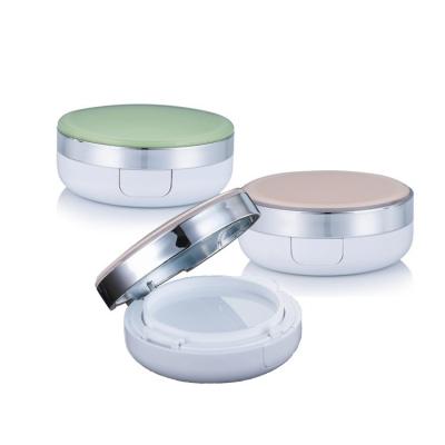 China Refillable Dewy Finish Round Compact Powder Cushion Foundation Case For Light To Medium Coverage for sale