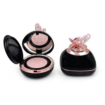China Travel Friendly Round Compact Powder Cushion Case Transparent Refillable Compatibility for sale