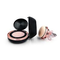 China Travel Friendly Round Compact Powder Cushion Case Transparent Refillable Compatibility for sale