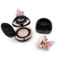 China Travel Friendly Round Compact Powder Cushion Case Transparent Refillable Compatibility for sale