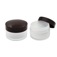 China Transparent Round Loose Powder Case 15g Compact Powder Container with Twist Open Lid for sale