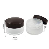 China Transparent Round Loose Powder Case 15g Compact Powder Container with Twist Open Lid for sale