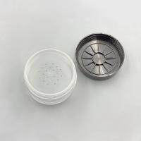 China Transparent Round Loose Powder Case 15g Compact Powder Container with Twist Open Lid for sale