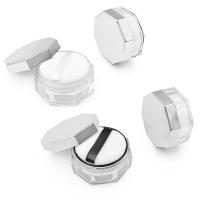 China Round Transparent Loose Powder Case with Twist to Open Lid 15g Capacity Customizable Logo for sale