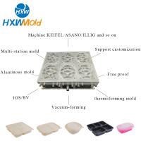 China Three Station Vacuum Forming Aluminium Tray Mold PP Dumpling Tray Mold for sale