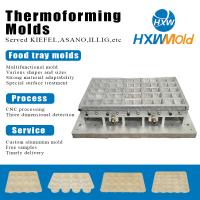 China Industrial PET Plastic Tray Mould Multi Cavity Two Compartments Thermoforming Mold for sale