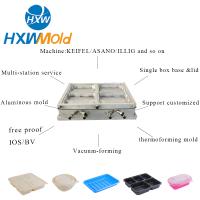 China Vacuum Thermoforming Fruit Box Mold PS PP PVC EPS 3 Station Disposable Food Tray Mold for sale