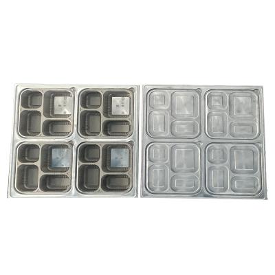 China Plastic Thermoforming Packaging Fast Food Box Container Plate Mold Three Station for sale