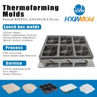 China Automatic Four station Disposable Fast Food Box Vacuum Forming Mold PS Thermoforming Molds PET PP PVC EPS for sale