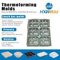 China Fully Automatic Three Station Vacuum Thermoforming Mold for PS Disposable Food Boxes for sale