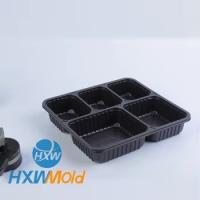 China Fully Automatic Three Station Vacuum Thermoforming Mold for PS Disposable Food Boxes for sale