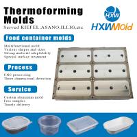 China Rectangular Disposable Food Container Mold Meal Tray Thermoforming Mold for sale