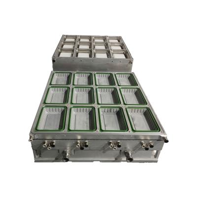China Crystal Clear Aluminum CNC Rectangle Food Container Mold 12 Cavities High Transparency for sale