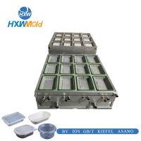 China Crystal Clear Aluminum CNC Rectangle Food Container Mold 12 Cavities High Transparency for sale
