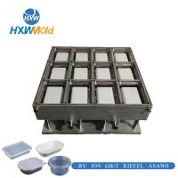 China Crystal Clear Aluminum CNC Rectangle Food Container Mold 12 Cavities High Transparency for sale