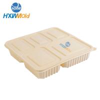 China Multi Compartment Meal Prep Lid Mold with Removable Sauce Cup Cover Design for sale