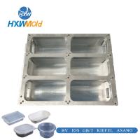China Aluminum Fast Food Rectangle Container Mold 6 Cavities CNC Quick Service Packaging Mold for sale