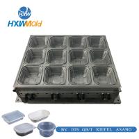 China Auto Fill Compatible Food Container Mold Rectangle 6 Cavities CNC Aluminum Mold for sale