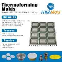 China Automatic Four Station Plastic Disposable Lunch Box PVC Lid Thermoforming Mold for Fruit Box for sale
