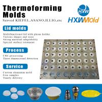 China Disposable Coffee Cup Lid Aluminum Thermoforming Mold with Straw Slot Custom Logo OEM Service for sale