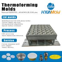 China Custom 3 Station PP PS Cup Lid Thermoforming Mold for Smoothie Milkshake Container Packaging for sale