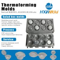 China 10-Cavity Food Grade Aluminum Vacuum Thermoforming Mould for Mirror-Polished Clamshell Lids for sale