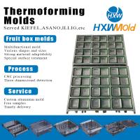 China CNC-Machined Multi-Cavity Rectangular Fruit Tray Thermoforming Mould with Matched Cutting Plates for sale