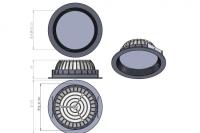 China Dimmable Recessed LED Downlights , 30W COB LED Gimbal Down Lights for sale