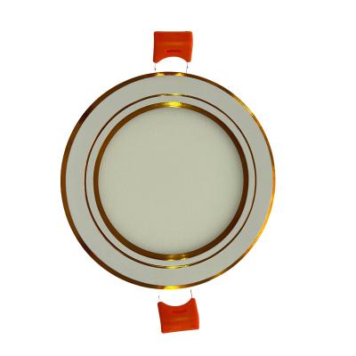 China Gold Border LED Slim Downlight 720LM 200° Beam Angle Φ120×H10mm 3000K for sale