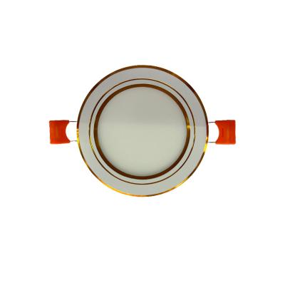 China HOYOL 9W Led Slim Panel Downlight With Gold Border For Vietnam for sale