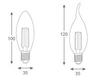 China E14 220V 2W 210lm Smd LED Filament Candle Bulb 2700K - 3500K for sale